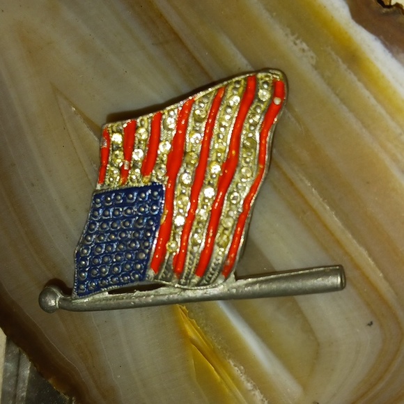 Vintage | Jewelry | Vintage Pewter American Flag Broochfree When ...